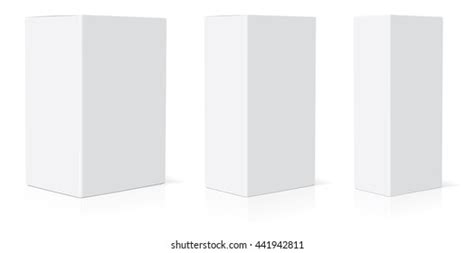 Set Realistic Paper Rectangular Packaging Boxes Stock Vector Royalty
