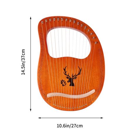 Lyre Harp 16 Metal Strings Handheld Harp Mahogany Vicedeal