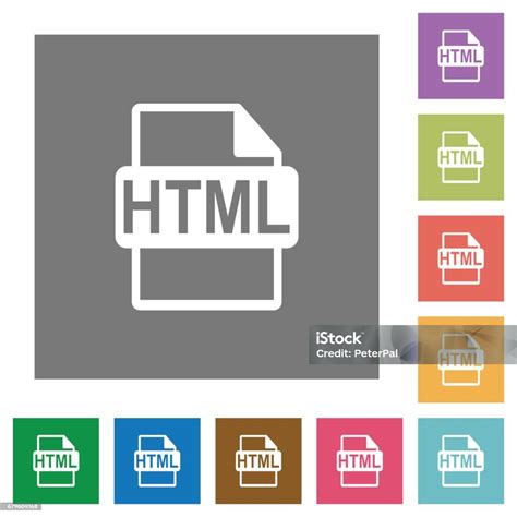 html 파일 형식 사각형 평면 아이콘 0명에 대한 스톡 벡터 아트 및 기타 이미지 0명 html 가상현실 istock