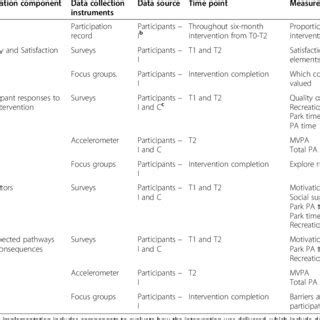 Process Evaluation Function Components Data Sources Time Points And Download Scientific