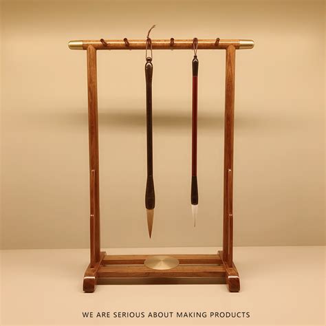 红木檀香木实木毛笔架笔挂简约现代创意文房四宝书法用品大师学生 虎窝淘