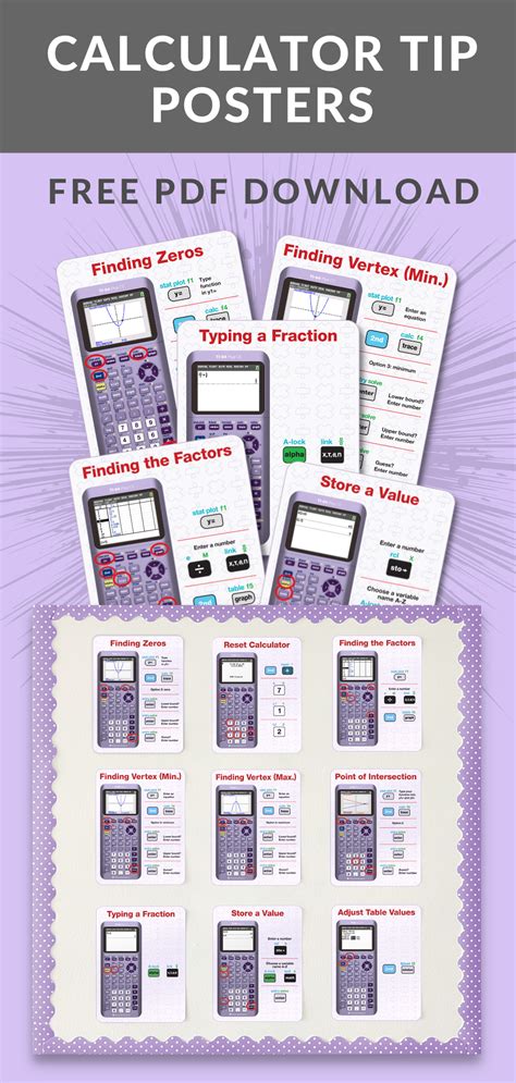 Calculator Quick Tips Printable Posters In 2023 Printable Math
