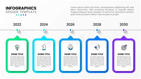 Infographic Template Timeline With Years And 5 Steps Stock Vector Illustration Of Graphic