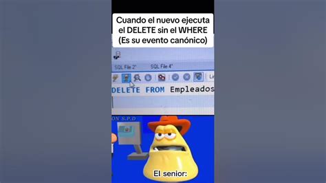 Cuando Haces Un Delete Sin El Where Programacion Programador Humor