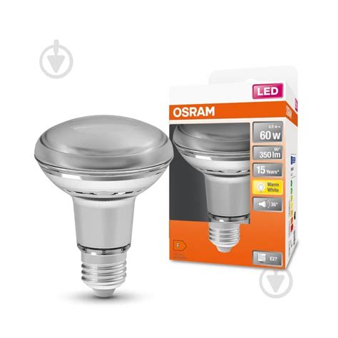 ᐉ Лампа светодиодная Osram Spot 4,8 Вт R80 зеркальная E27 220 В 2700 К ...