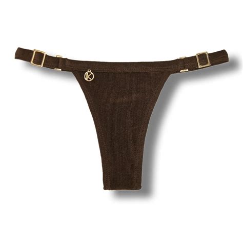 Veja Aqui Tanga Fany Caffè Biquíni Cor Lisa Semi Fio Marquinha De