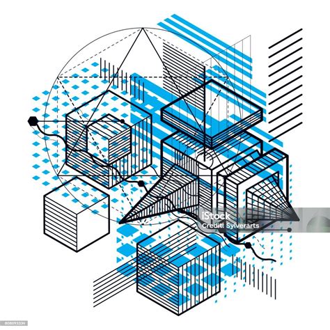 3d 도형 구성 추상화 아이소메트릭 배경 벡터 큐브 육각형 사각형 사각형 및 다른 추상적인 성분의 구성 0명에 대한 스톡 벡터 아트 및 기타 이미지 Istock