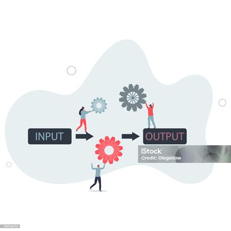 Algorithm Data Input And Output Process Visualizationflat Characters