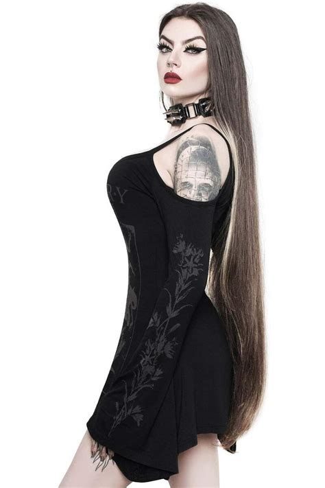 Női Hosszú Ujjú Ing Top Killstar Botany Cold Shoulder Ksra003536
