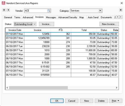 Viewing Vendor Invoices
