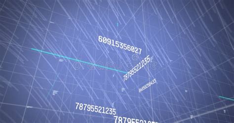 Image Of Data Processing And Grid On Blue Background Stock Illustration