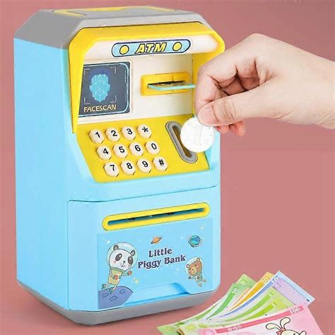 Mini Atm Machine Toy Electronic Bank Password Box Simulated Face Recognition Safe Digital Money