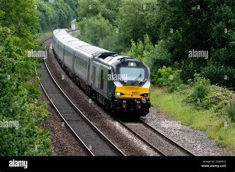 Class 68 Diesel Locomotive No 68011 Heading A Chiltern Railways Mainline Train Warwickshire