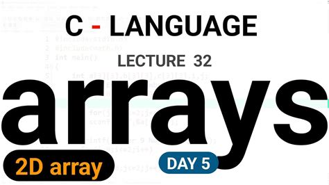 2 Dimensional Array Array In C Language In Hindi Youtube