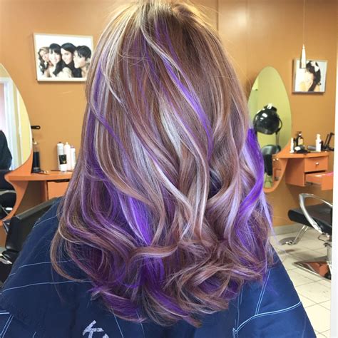 Dark Purple Hair With Blonde Highlights