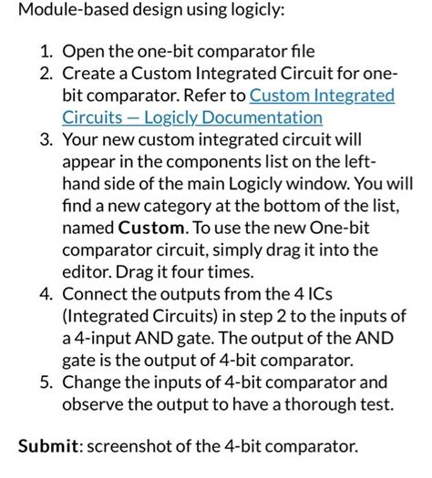 Solved Bit Comparator Outputs Only When Two Inputs Are Chegg