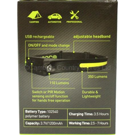 Luceco Rechargeable Led Head Torch With Motion Sensor Cambers Country Store