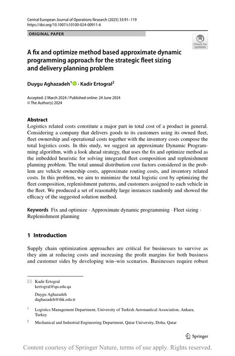 Pdf A Fix And Optimize Method Based Approximate Dynamic Programming