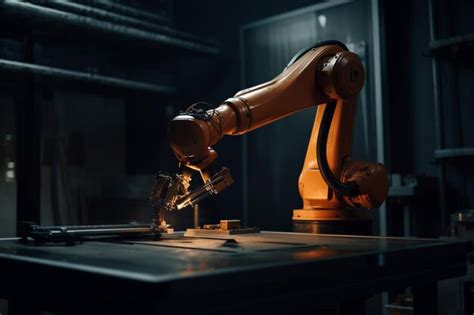 Premium Ai Image A Sleek And Modern Robotic Arm In Action Showcasing