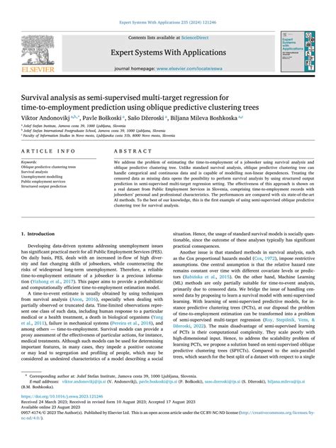Pdf Survival Analysis As Semi Supervised Multi Target Regression For Time To Employment