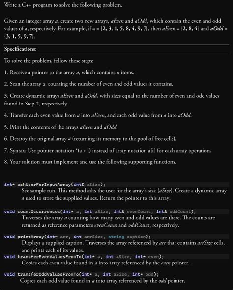 Solved Given an integer array a, create two ncw arrays, a | Chegg.com