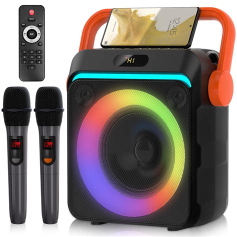 Karaoke Machine With 2 Wireless Microphones Portable