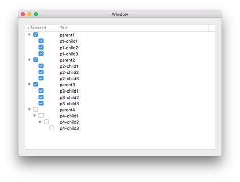 Swift Building An Nsoutline View With Check Marks Stack Overflow