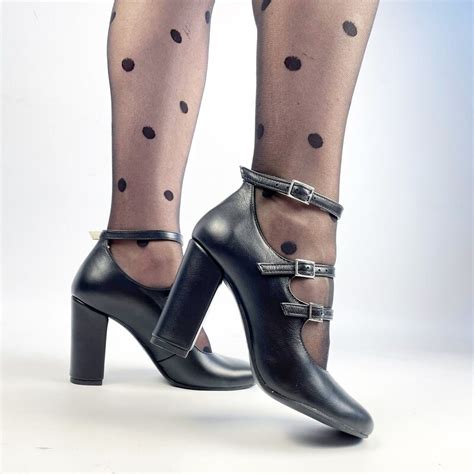 Goth Mary Janes Heels Etsy Uk