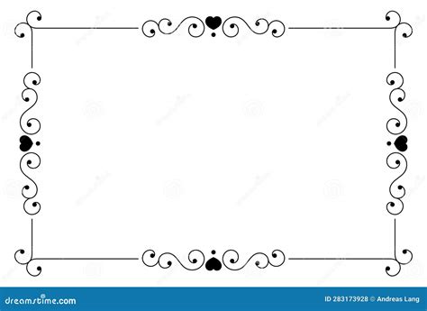 Rectangle Simple Vector Hand Draw Sketch Black Vector Line Art Continous Frame Cartoondealer