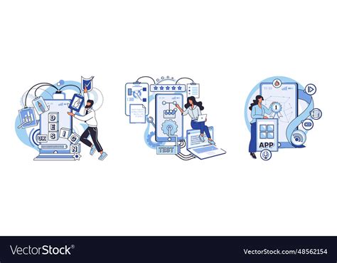 Application Testing Metaphor App Test Royalty Free Vector