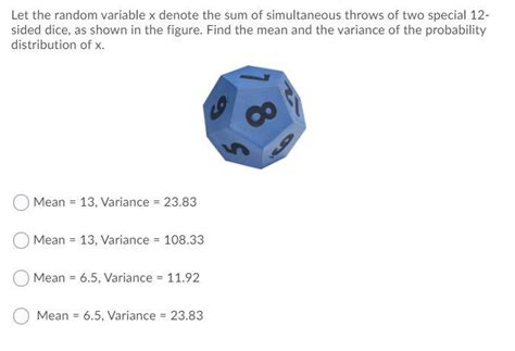 Solved Let The Random Variable X Denote The Sum Of Chegg