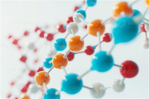 AI Generated Molecular Bonding Model With Chemical Compounds On White Background 43160536 Stock