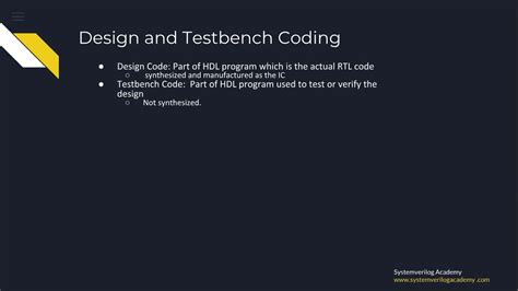 Course Systemverilog Foundations L41 Design And Testbench Coding