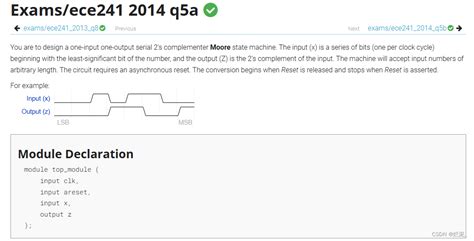 Hdlbits 记录q140q141 Serial Two‘s Complementer Moore Fsm Mealy Fsmserial Twos Complementer