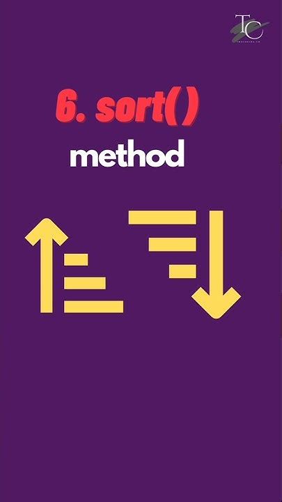 6 Sort Method Array Methods In Javascript Part 6 Javascript