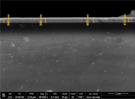 Sem Cross Section Image Of Ito Thin Film On The Soda Lime Substrate At