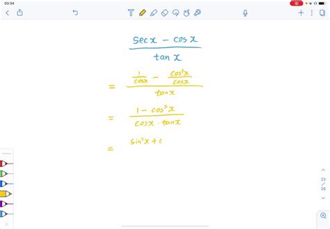 Solved Simplify The Given Expressions The Result Will Be One Of Sin X Cos X Tan X Cot X Sec