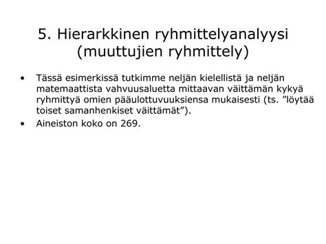 Ppt Luento 6 Ryhmittelyanalyysi Ja Erotteluanalyysi Powerpoint