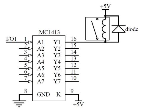 Driving Circuit Schematic Diagram A1~a7 Of Mc1413 Are Input Pins Y1~y7 Download Scientific