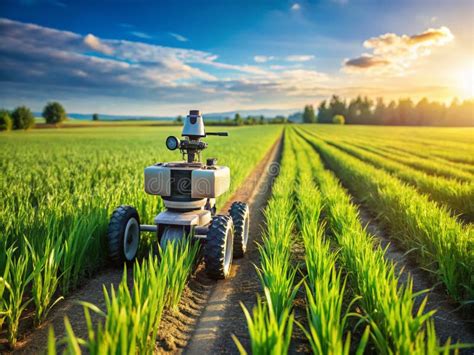 Autonomous Farming Robot Precision Agriculture In Action For Sustainable Crop Yields Stock