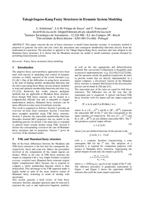 Pdf Takagi Sugeno Kang Fuzzy Structures In Dynamic System Modeling