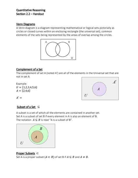 Section 22 Venn Diagram And Subsets Quantitative Reasoning Section 2