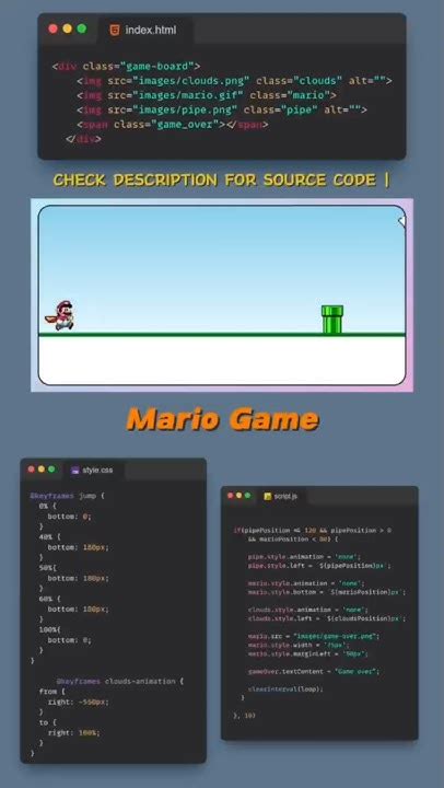 mario game using html css javascript programming coding gaming youtube