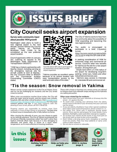 Jan 2023 Issues Brief E Newsletter News City Of Yakima
