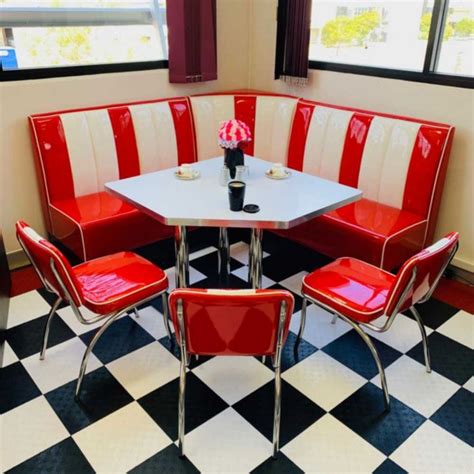 1950 Corner Cafe Diner Booth 3 Piece The Dens Retro Diner Retro
