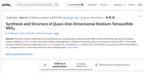 Synthesis And Structure Of Quasi One Dimensional Niobium Tetrasulfide Nbs 4