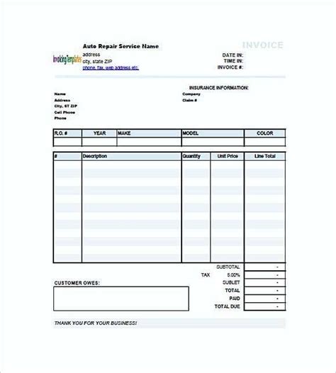98 The Best Windshield Repair Invoice Template Download For Windshield Repair Invoice Template