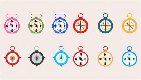 Premium Vector Collection Compass Tool Navigation Pass