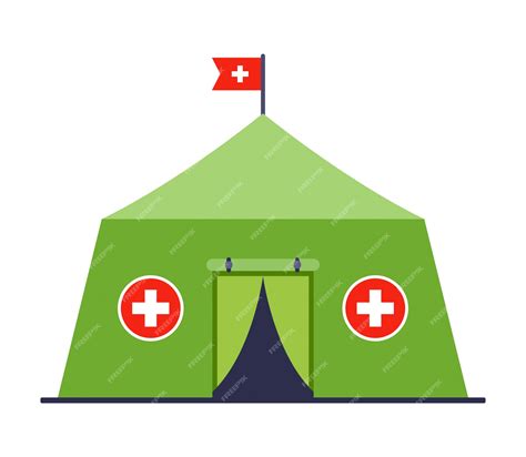 Premium Vector Military Medical Tent Flat Illustration Isolated
