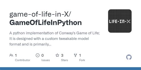 Github Game Of Life In Xgameoflifeinpython A Python Implementation Of Conways Game Of Life